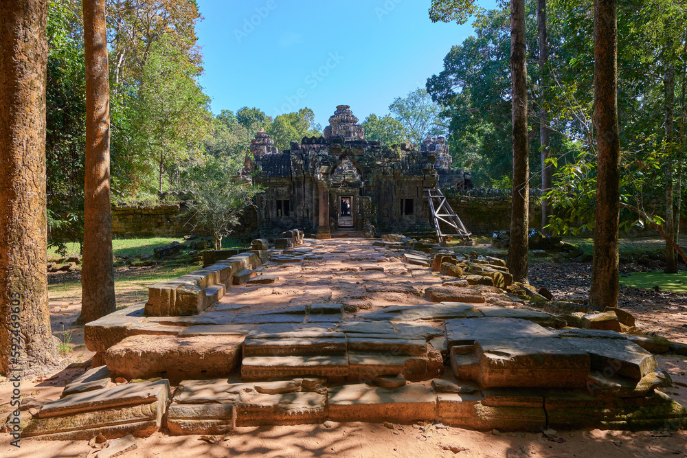 Ta Som temple Khmer temple at Angkor Thom is popular tourist attraction ...