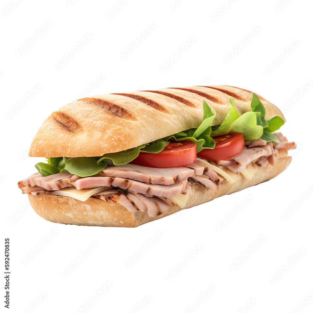grilled panini sandwich isolated on transparent background Stock ...