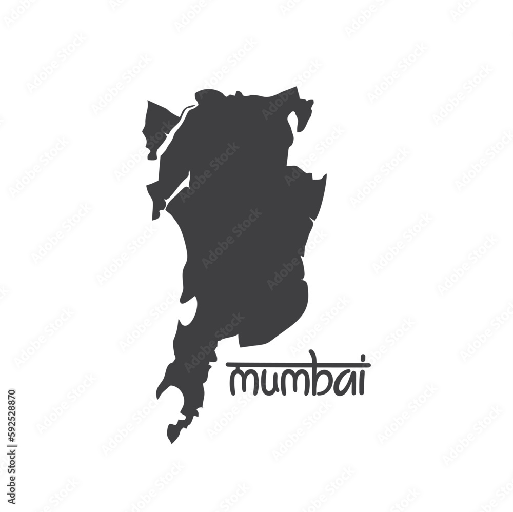 illustration of mumbai map, india, vector art. Stock Vector | Adobe Stock