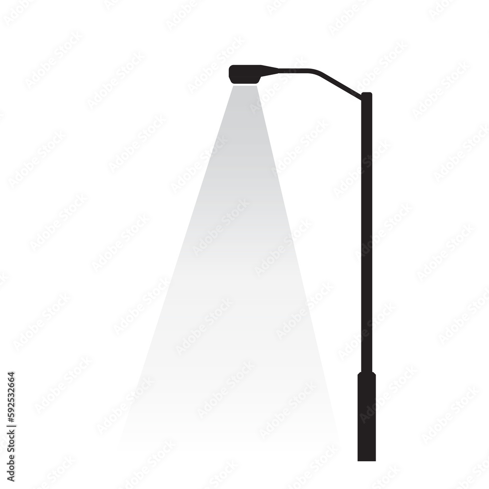 Public Street Light Pole Silhouette. Vector Illustration Isolated on ...