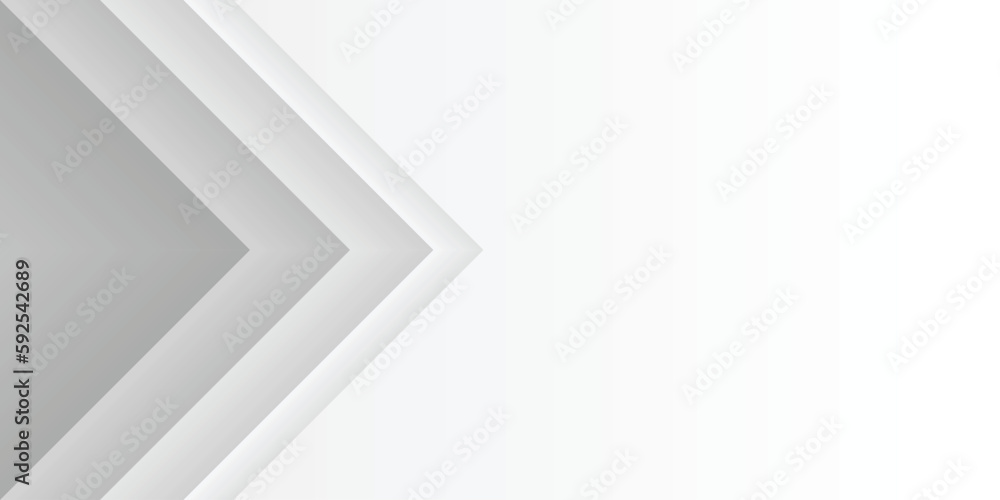 Gradient paper cut abstract background. White arrowhead right triangle ...