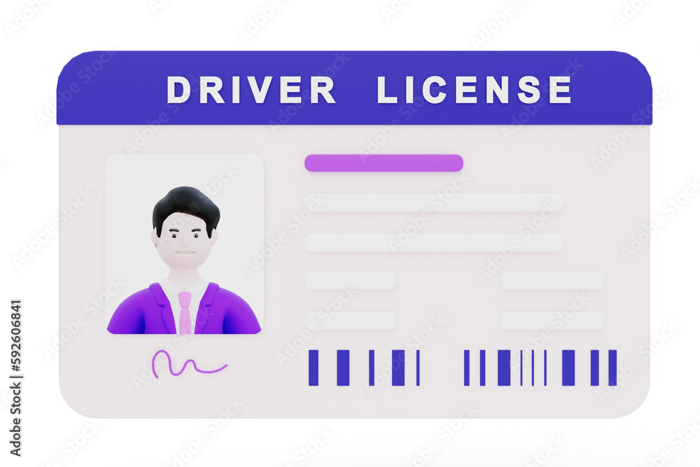 Driver license with photo. Identification or ID card template 3d ...