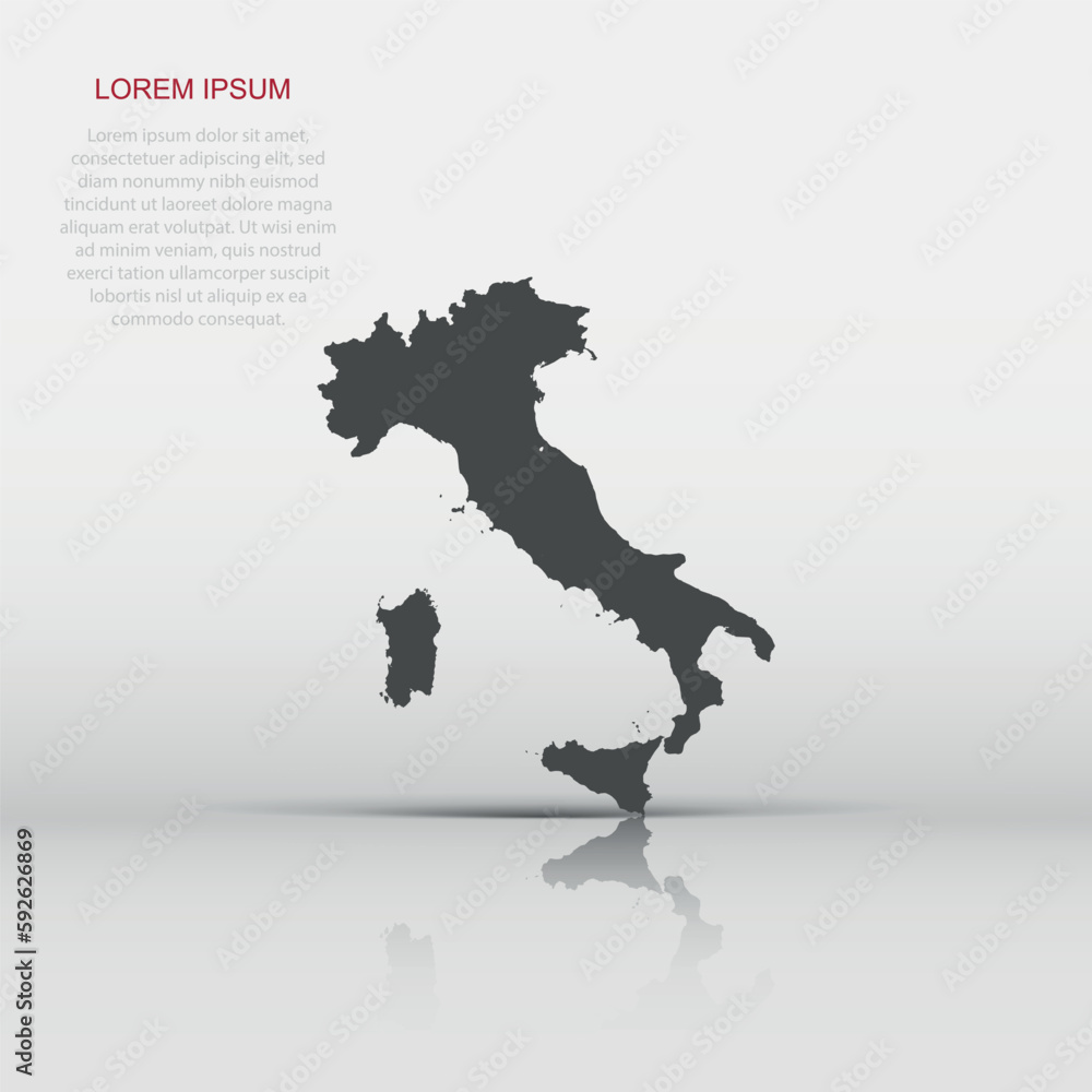 Italy map. Vector illustration in flat style Stock Vector | Adobe Stock