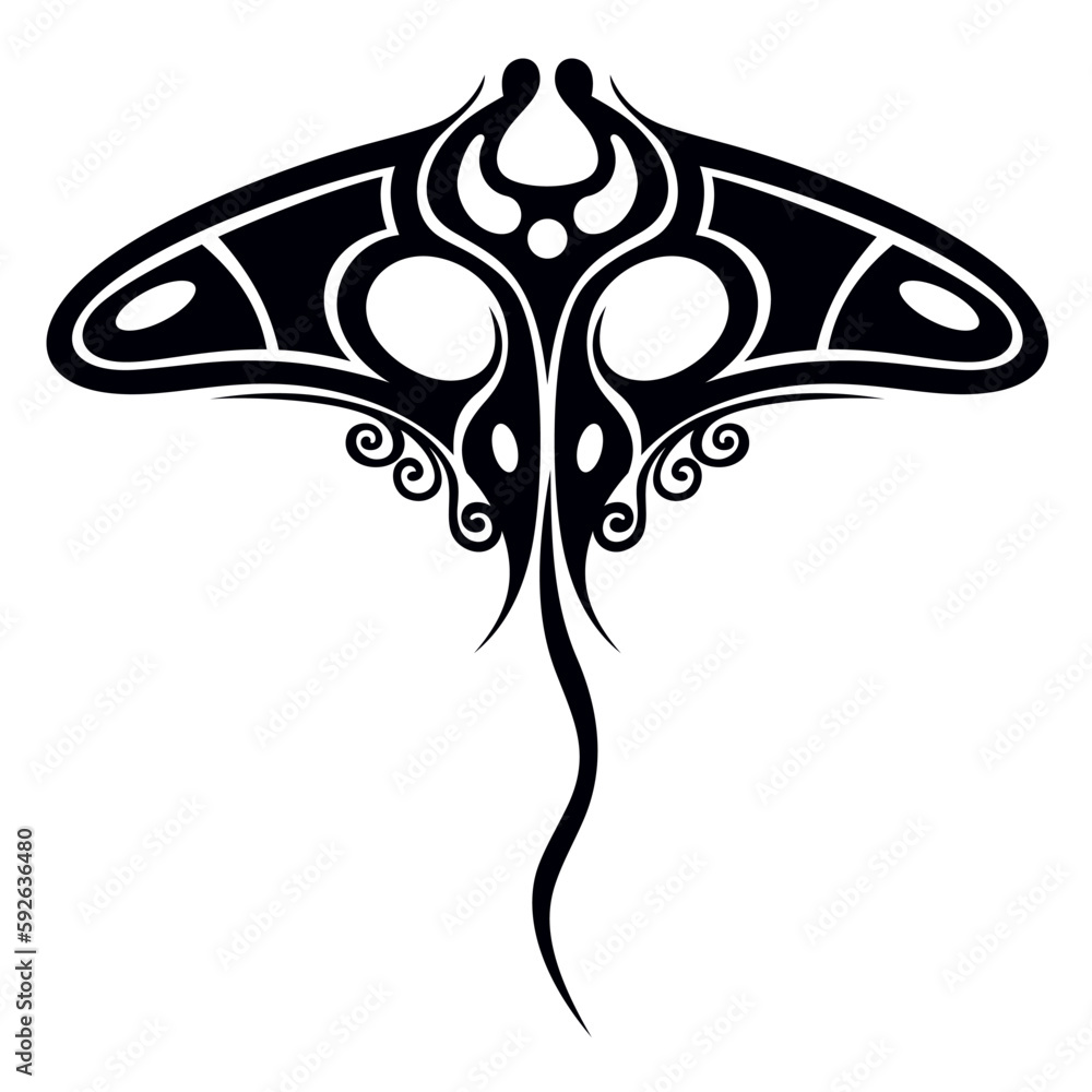 Manta ray in Maori style. Tattoo sketch tribal ethno style. Tattoo for ...