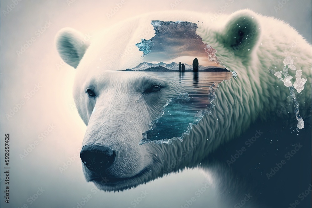 image shown by polar bear suffer due to melting ice caused by the ...