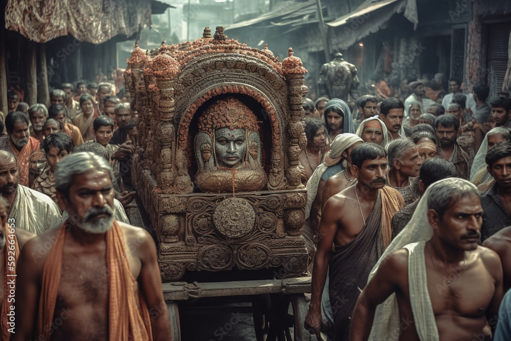 Ratha-yatra festival of Lord Jagannatha, Balabhadra and Subhadra during ...