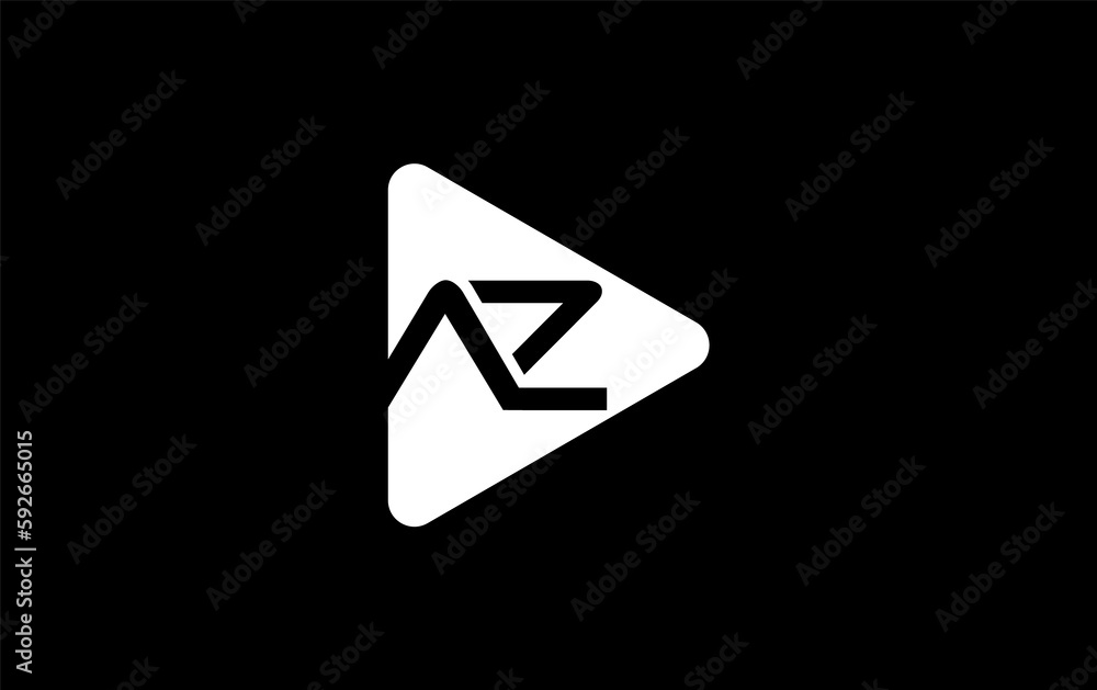 Play button icon and play button logo symbol with icon letter Stock ...
