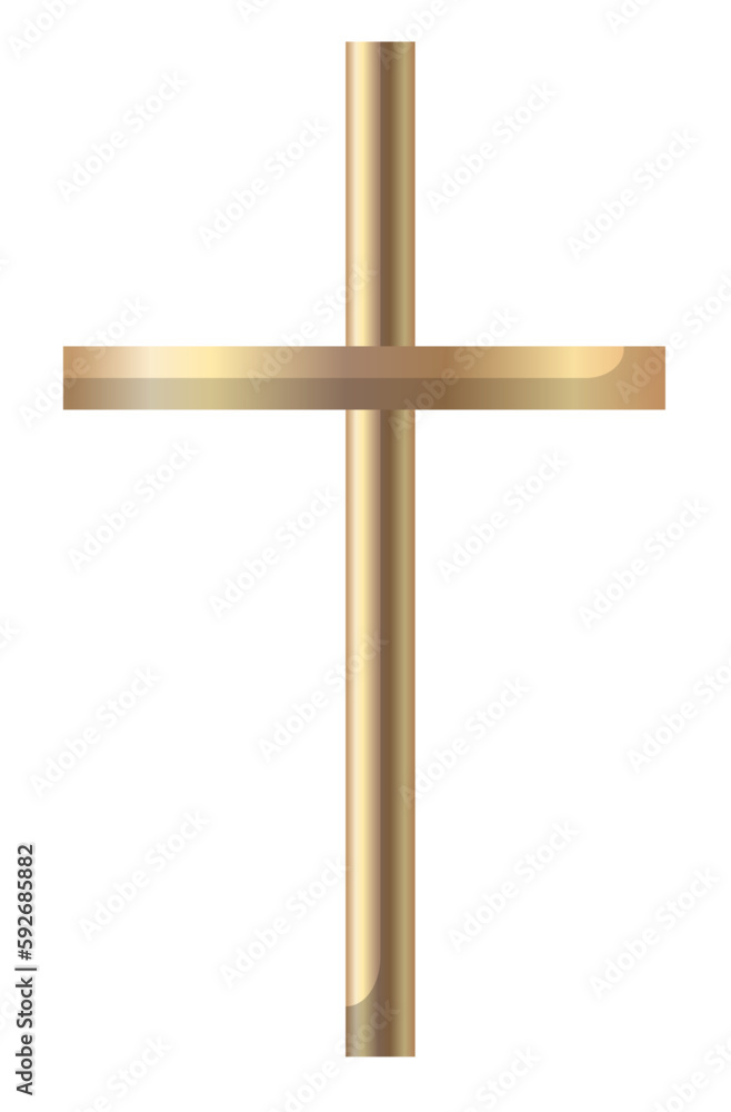 Graphic Easter Cross Clipart in golden color, Religious Arrangements ...
