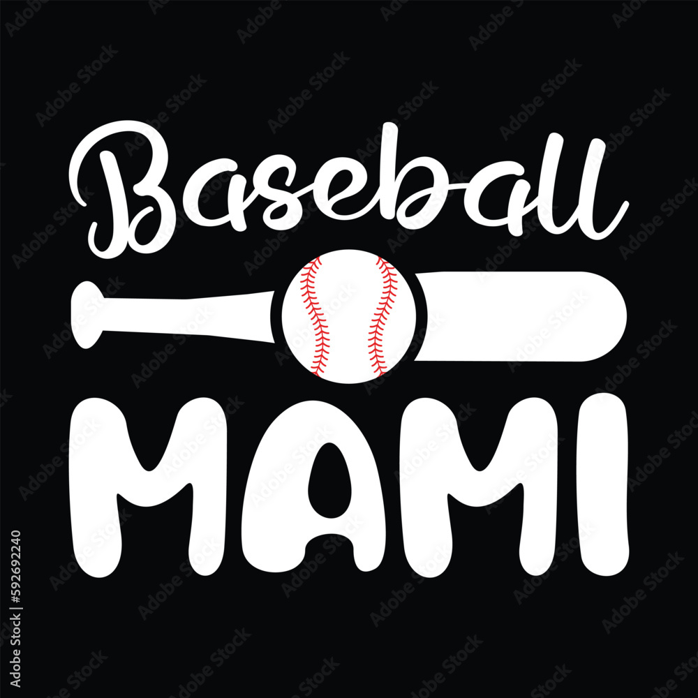 Vector de Stock Baseball Mami T-shirt, Mimi svg, Funny Svg, baseball ...