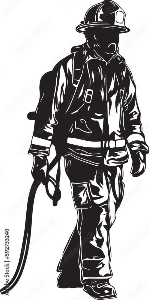 Fireman vector illustration, SVG Stock Vector | Adobe Stock