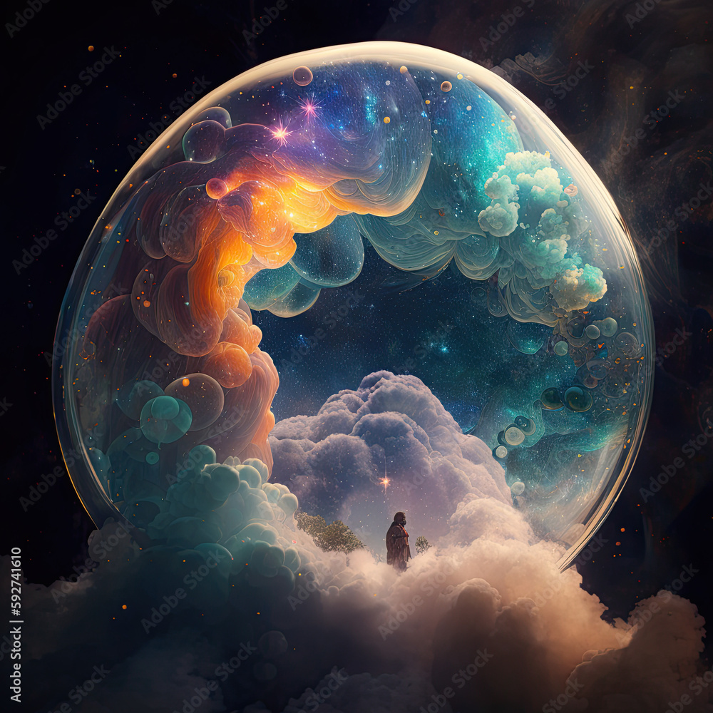 colored fog in a bubble beautifully depicted Stock Illustration | Adobe ...