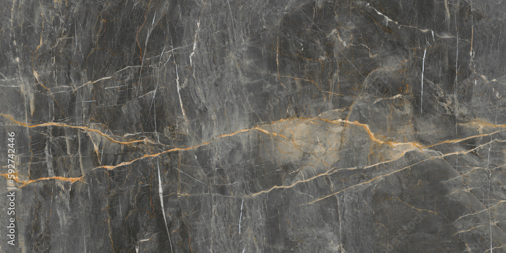 marble texture background with golden veins on surface. dark grey ...