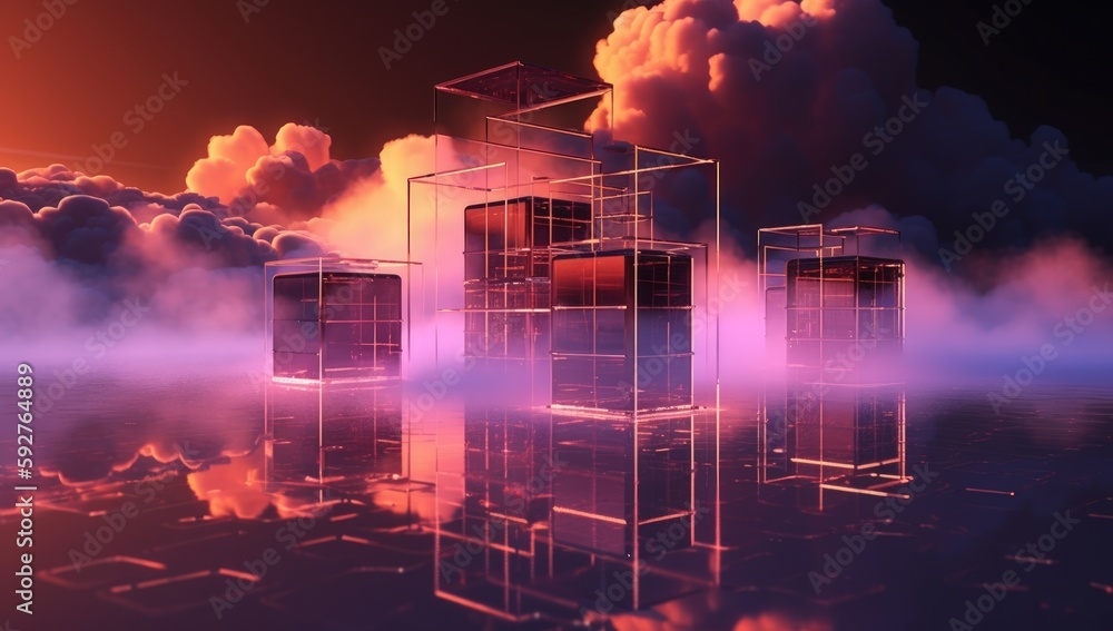 Data Center Server Room Datacenter Big Data Center Cloud Computing Concept Generative Ai