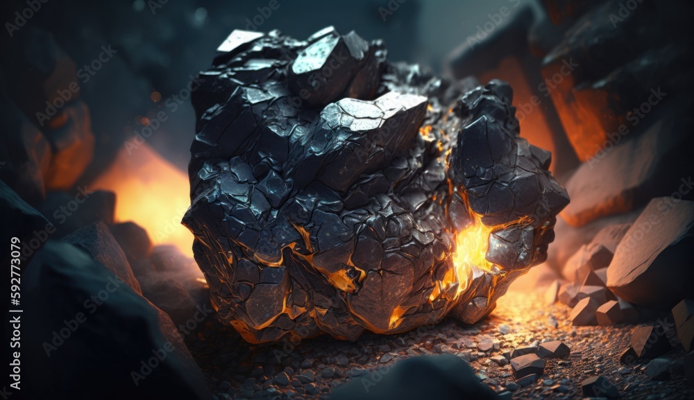 iron ore nugget in a crystalline vein. Precious minerals of different ...