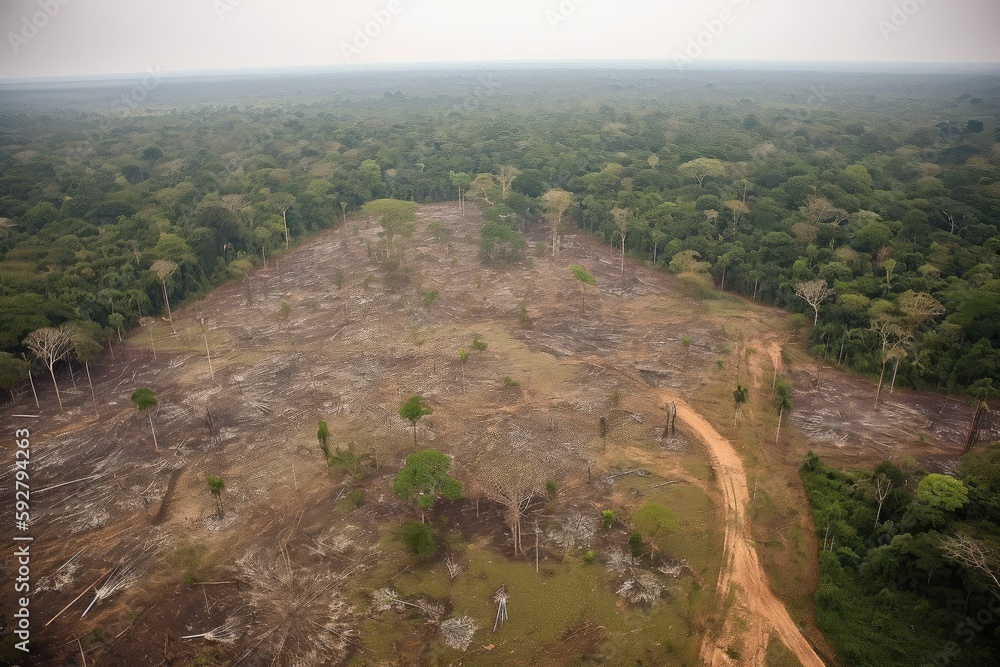 Stock-Illustration „deforestation and habitat destruction resulting in ...