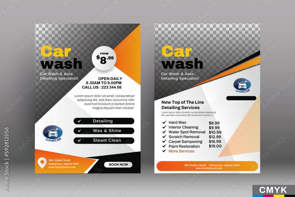 Car wash flyer, poster, printable, brochure, magazine, annual report ...