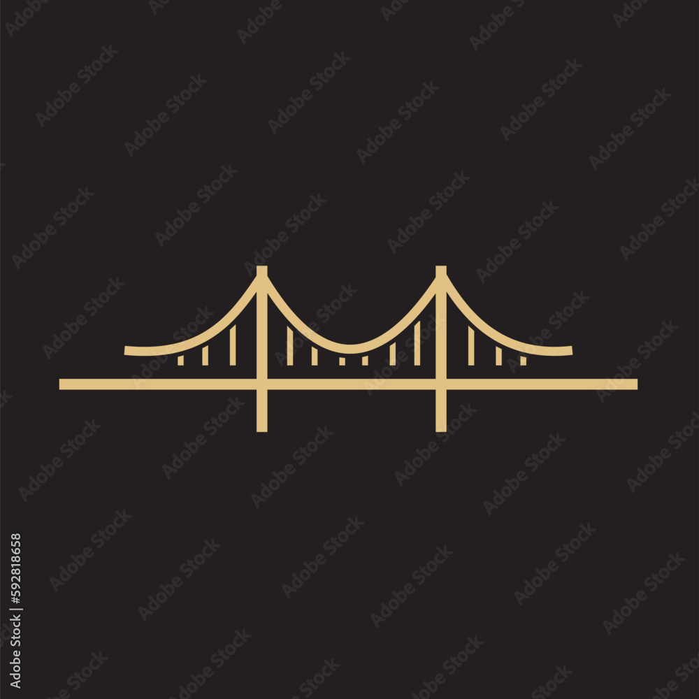 Стоковое векторное изображение «Bridge Lines Logo a minimal dan simple ...