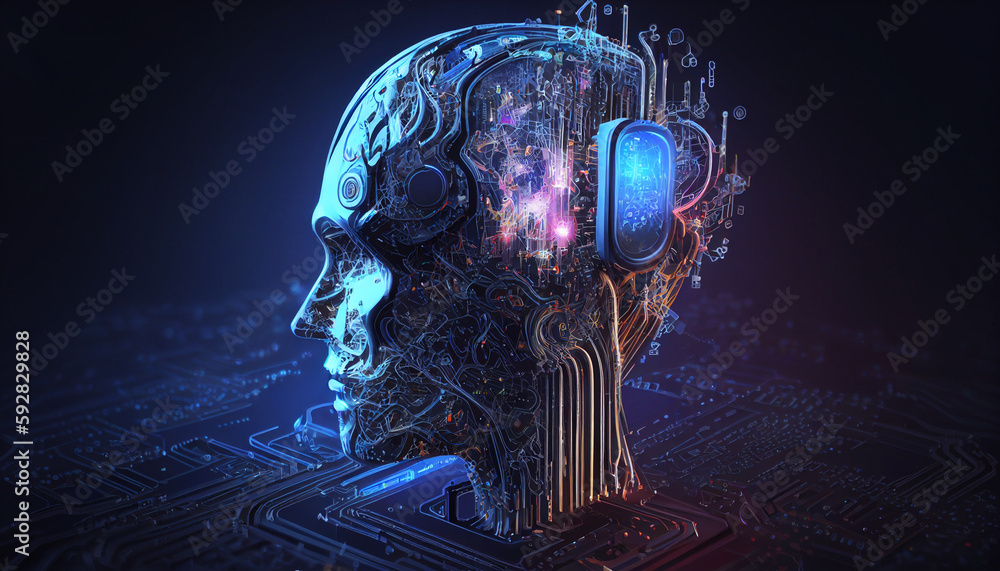 Ilustración de Stock Revolutionizing Business with AI: Cyber Digital ...