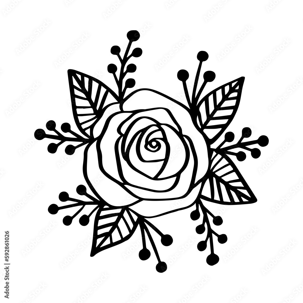 Vector de Stock Rose svg, Flower svg, Rose Flower svg, Red Rose svg ...