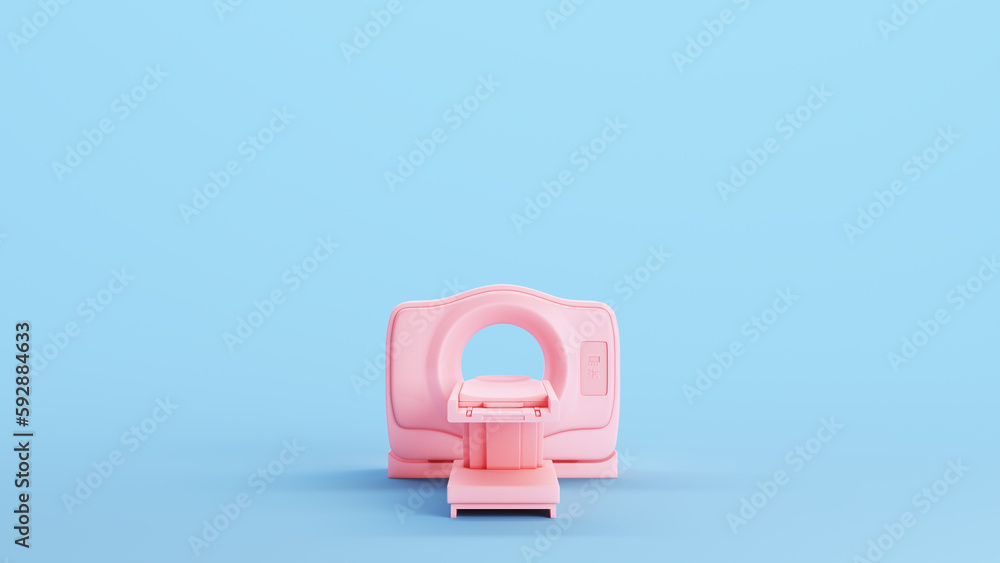 Ilustración de Stock Pink Brain Scanner Rotating Computerized ...