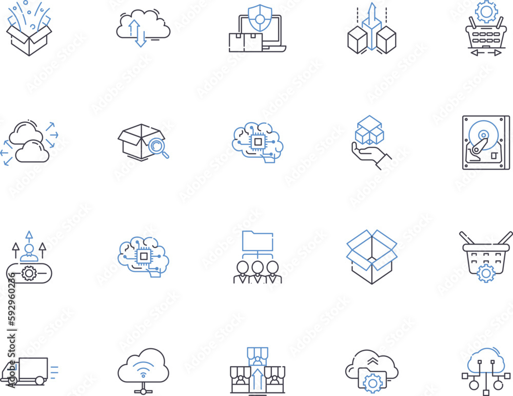 Storage outline icons collection. Storage, Space, Container, Rack ...