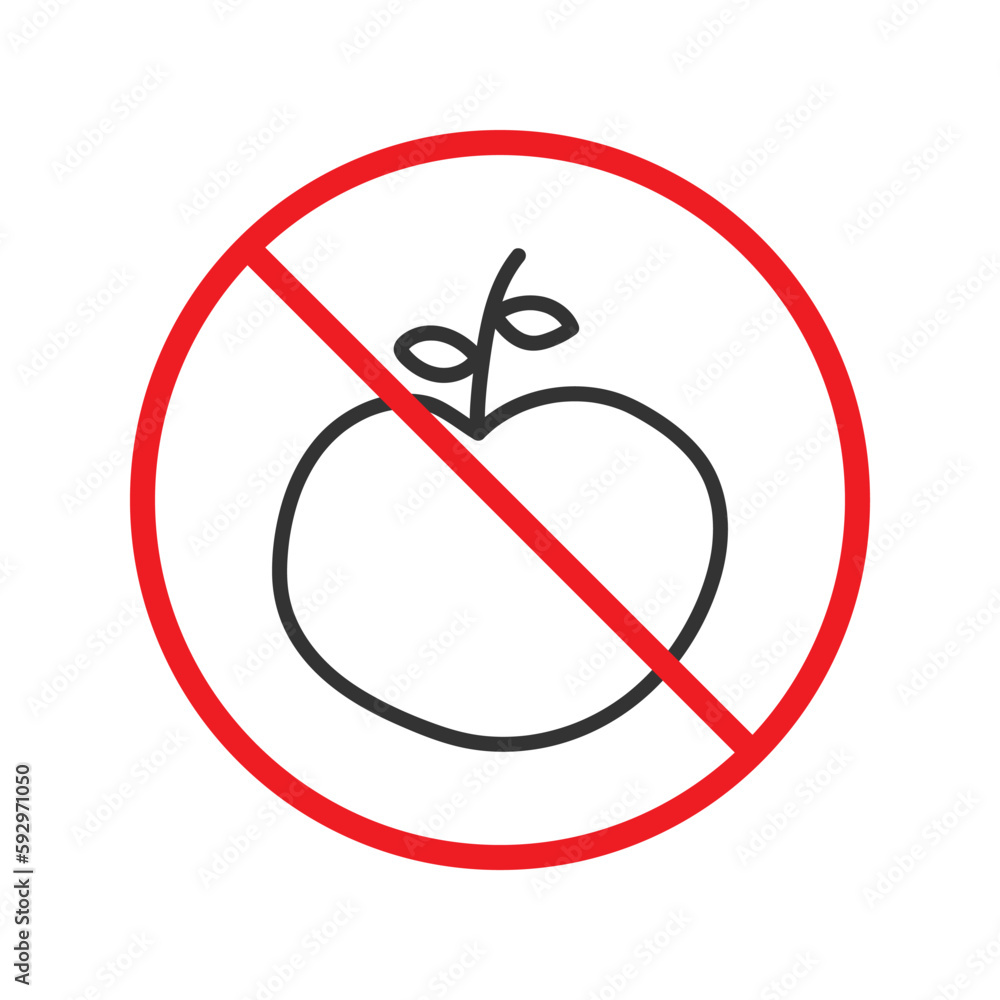 Forbidden apple Prohibited Warning, caution, attention, restriction ...