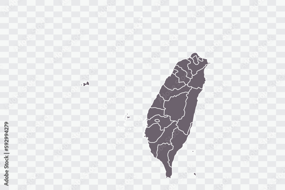 Taiwan Map Grey Color on White Background quality files Png Stock ...