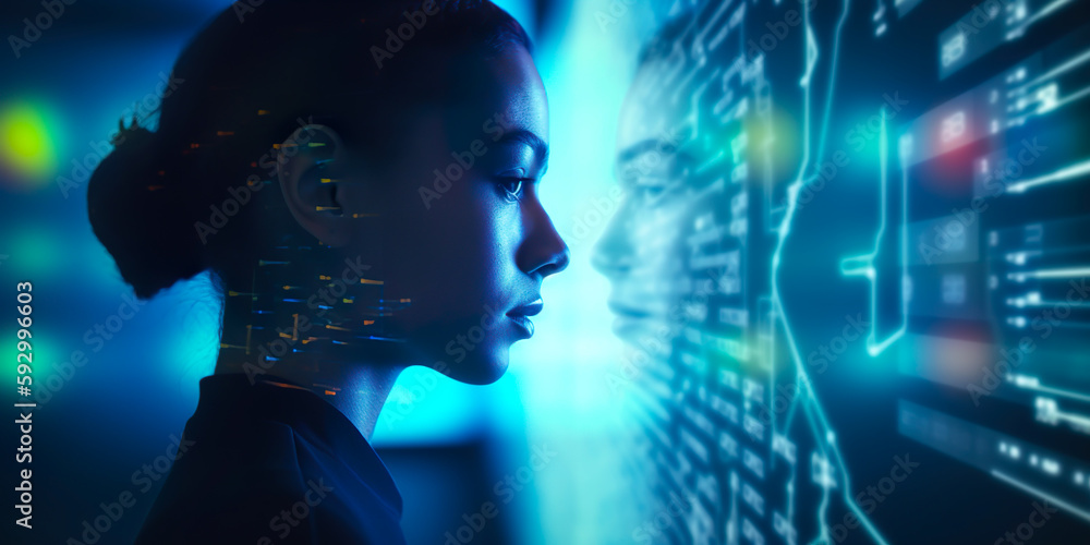 Machine learning reaction and ai artificial intelligence.Chat bot ...