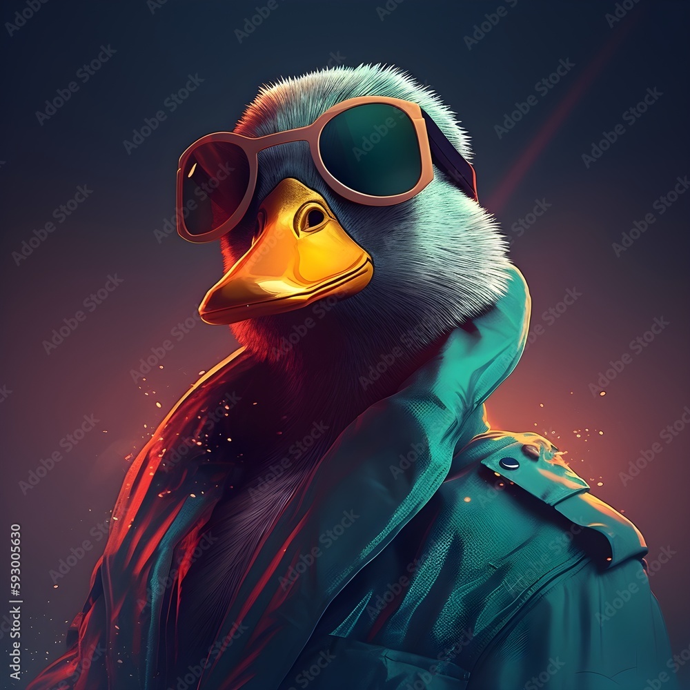 "Hardwired Quack: The Cyberpunk Exploits of a Techno Duck" / Background Design / AI Generated ...