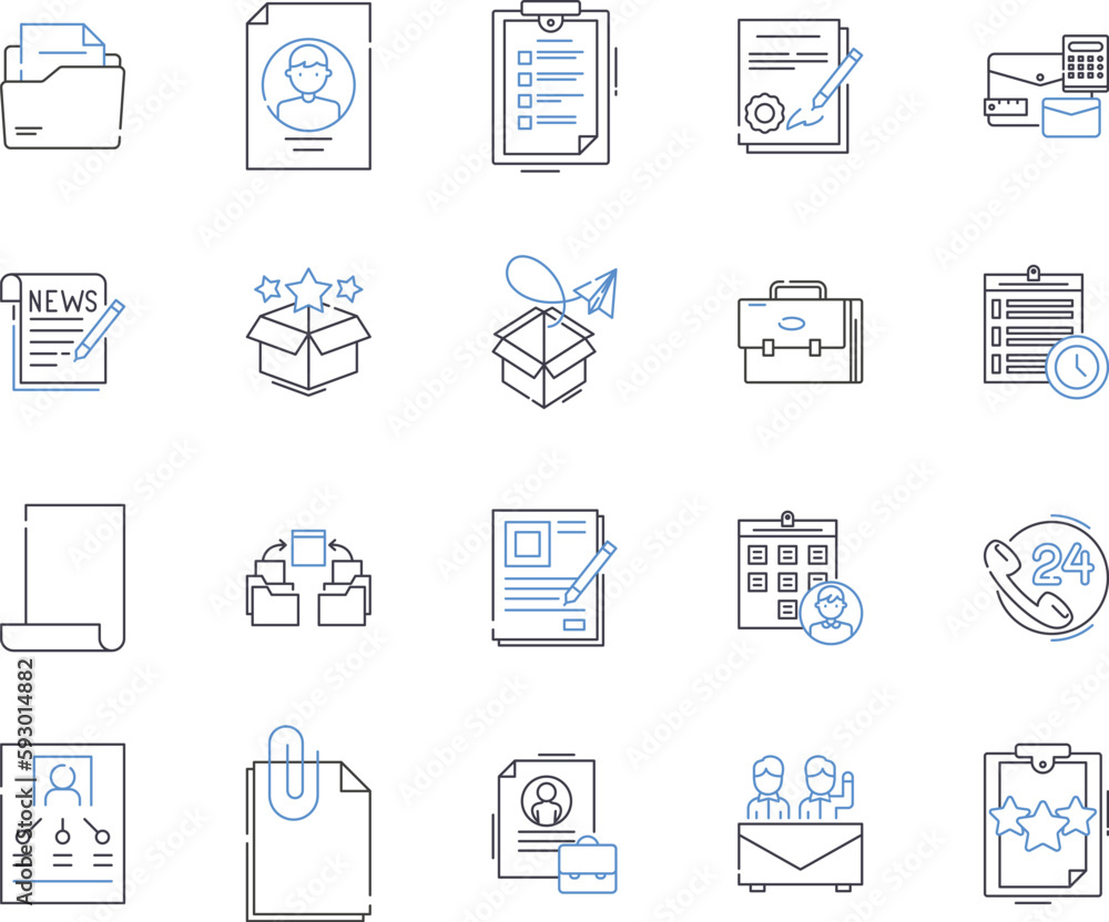 Document management outline icons collection. Document, Management ...