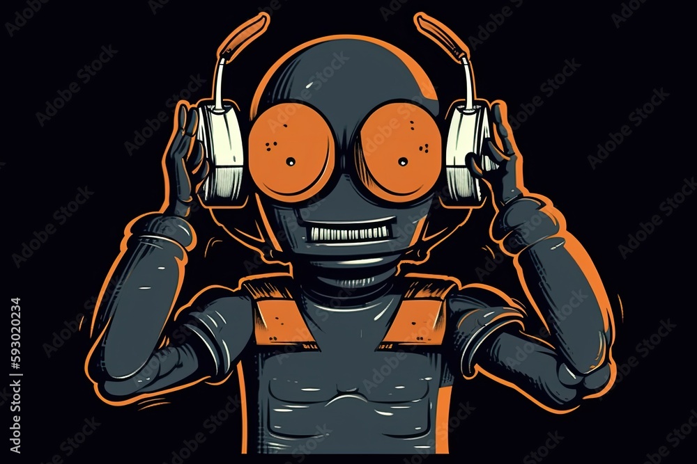 cartoon flat business style Robot graphic design illustration of ...
