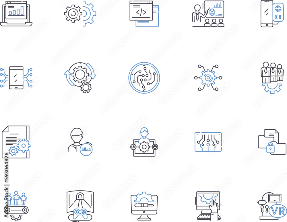 Vector de Stock Programm outline icons collection. Program, Programm, Programming, Plans ...