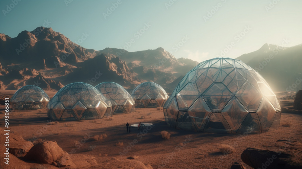 Exploring martian Colony, terraforming, Moon Dome City, geodesic domes ...