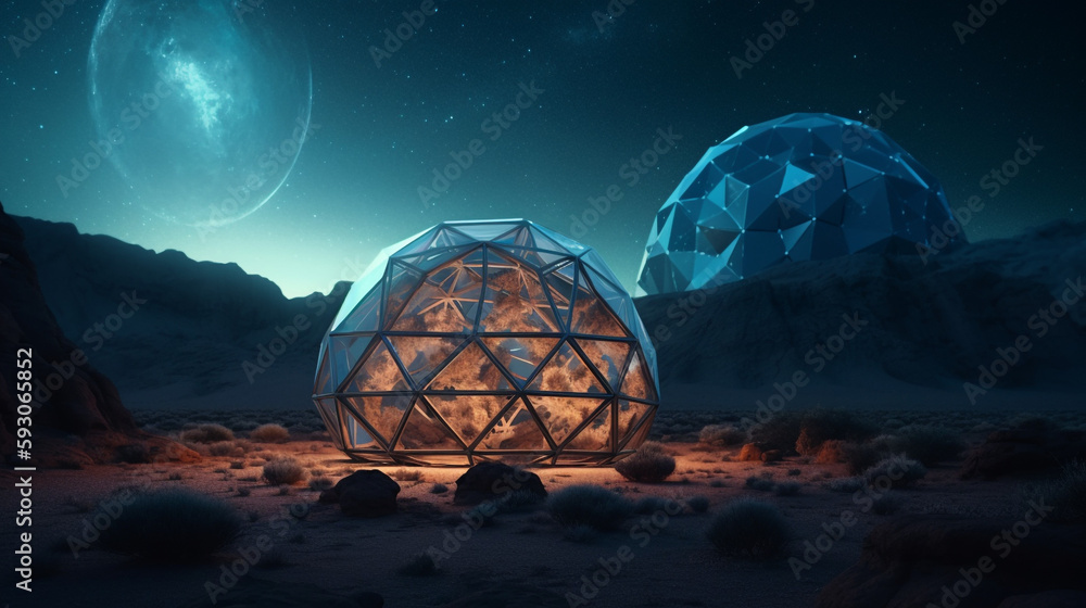 Exploring martian Colony, terraforming, Moon Dome City, geodesic domes ...