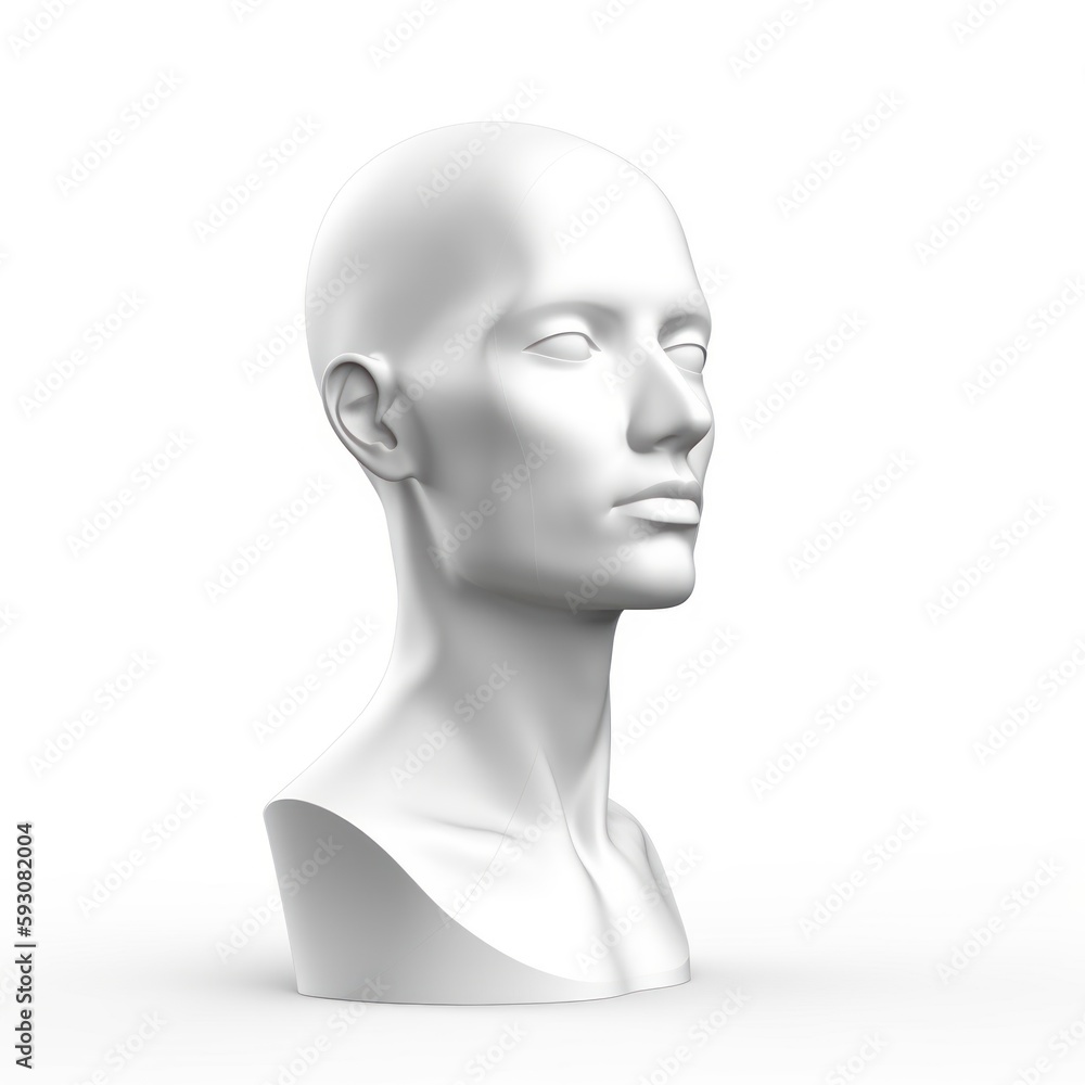 white mannequin heads isolated on white background, Blank White Head ...