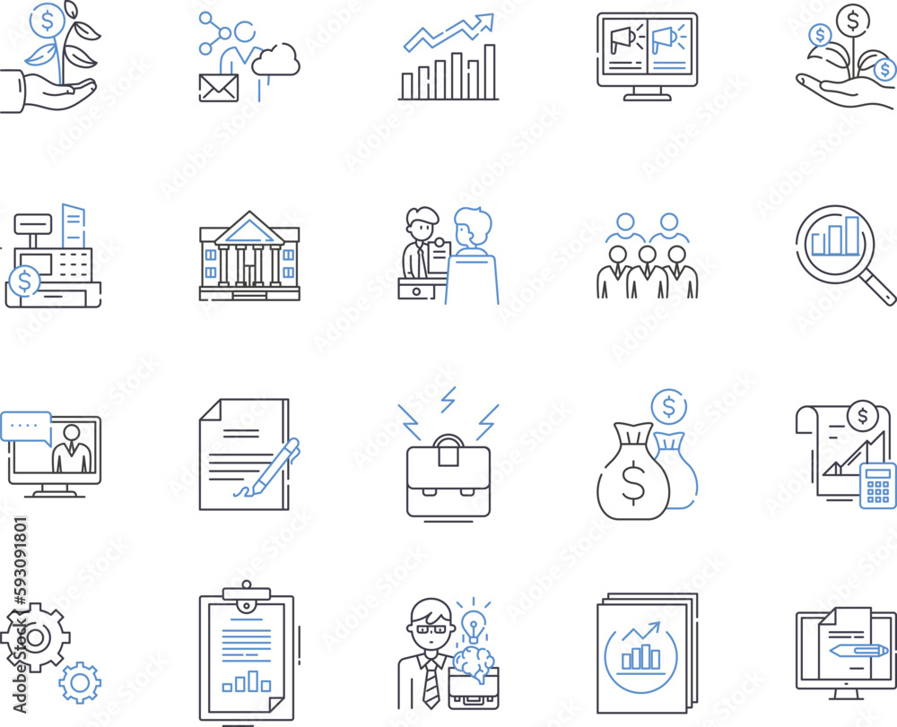 Lean Management outline icons collection. Lean, Management, Efficiency ...