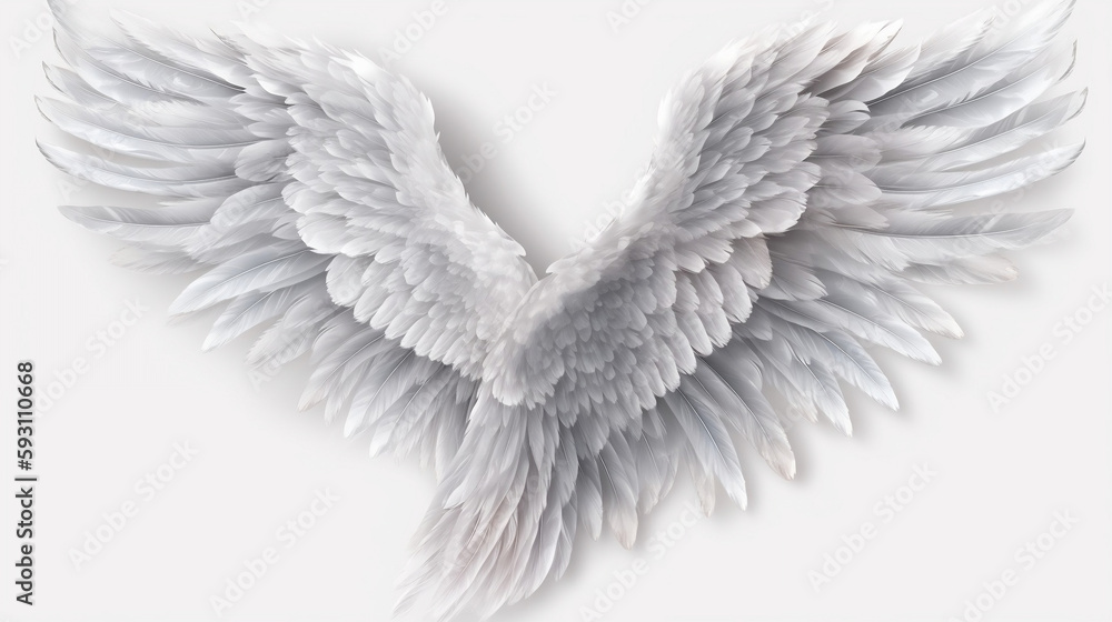 Realistic angel wings. White wing isolated. png transparency ...