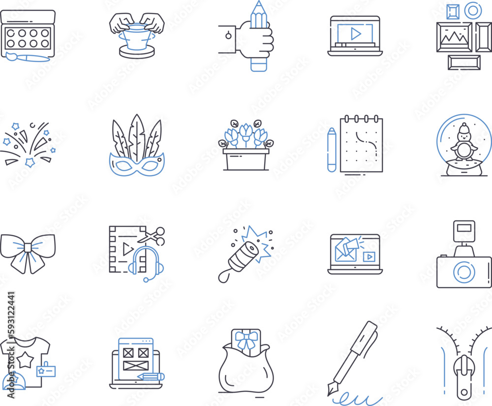 DIY projects outline icons collection. Crafts, Modelling, Building ...