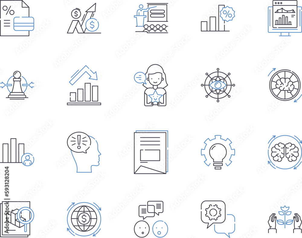 Assessment and audit outline icons collection. Auditing, Assessing ...
