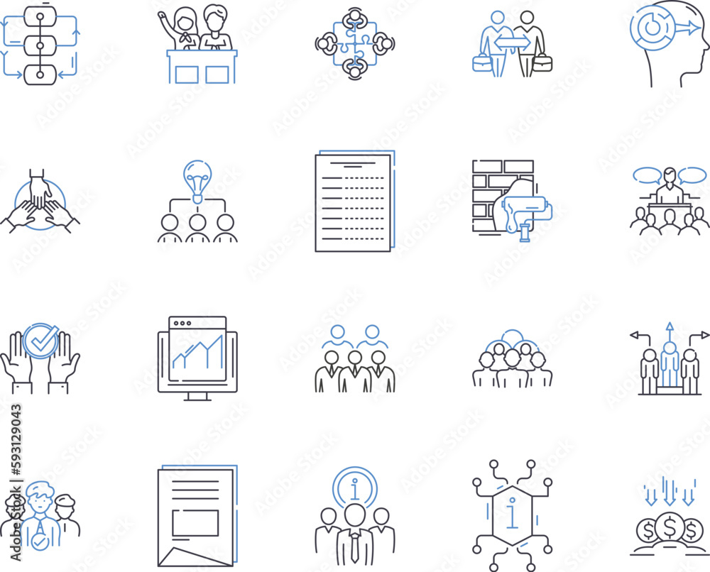 Teambuilding icons outline icons collection. Team, building, icons ...