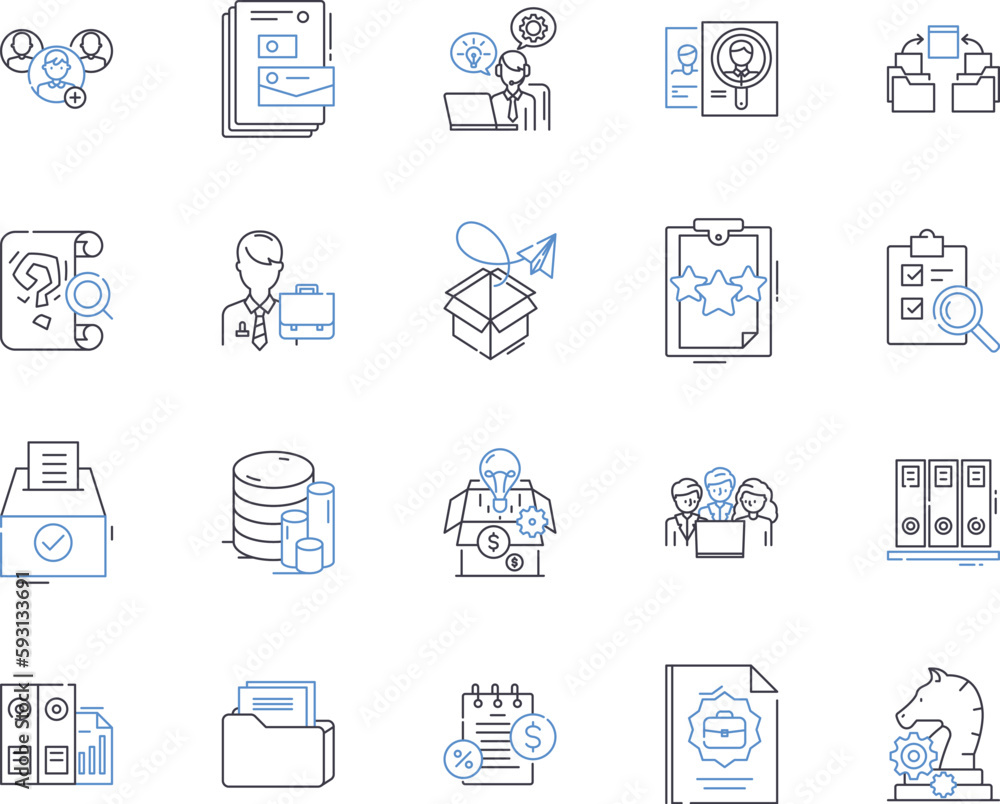 Document flow outline icons collection. Document, Flow, Management ...