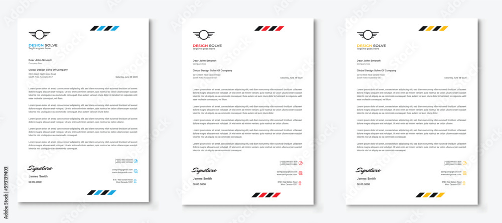 Abstract Letterhead Design Modern Business Letterhead Design Template ...