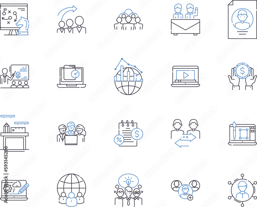 Meeting and conference outline icons collection. Conference, Meeting ...