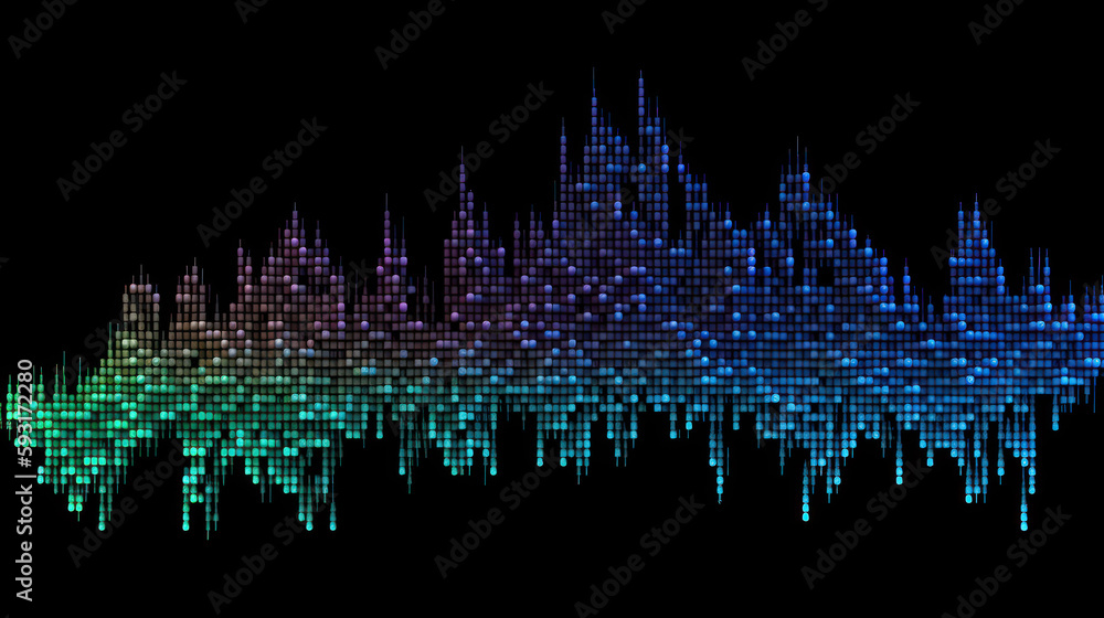 Colorful ASCII Audio Waveform Stock Illustration | Adobe Stock