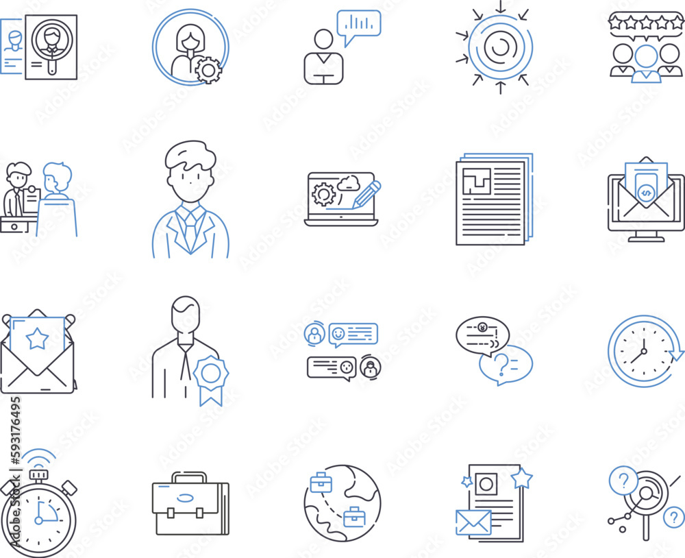 Lean Startup Outline Icons Collection Lean Startup Agile