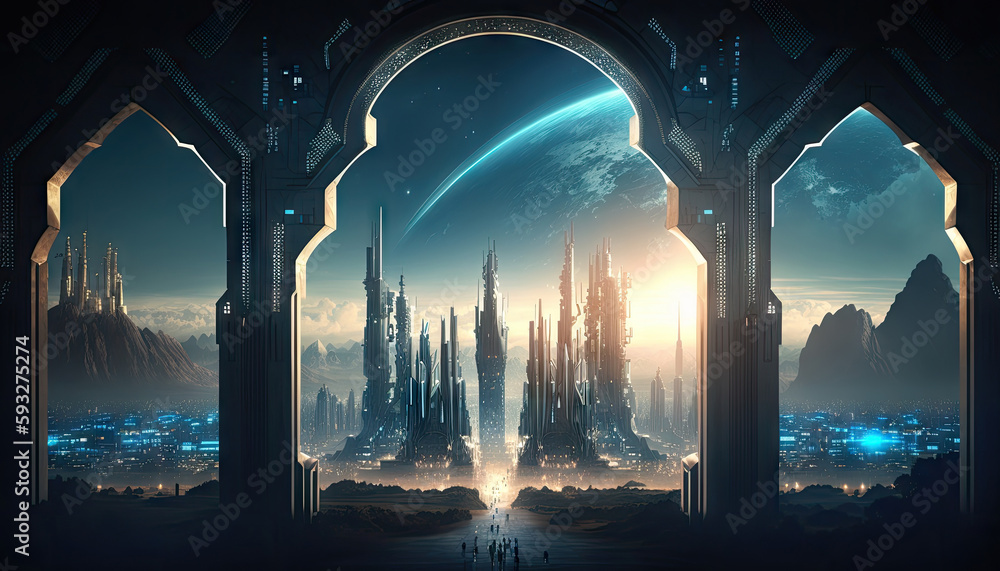 Mega capital city futuristic Sci-fi town background, sci-fi landscape ...