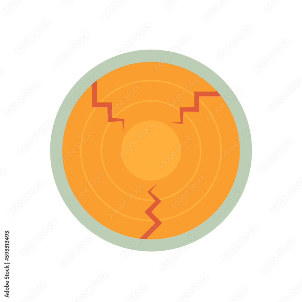 Log wood or timber vector icon in cross section view. Tree after cut ...