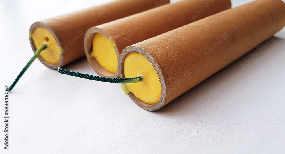 Illegal, explosive and dangerous homemade firecrackers or fireworks ...