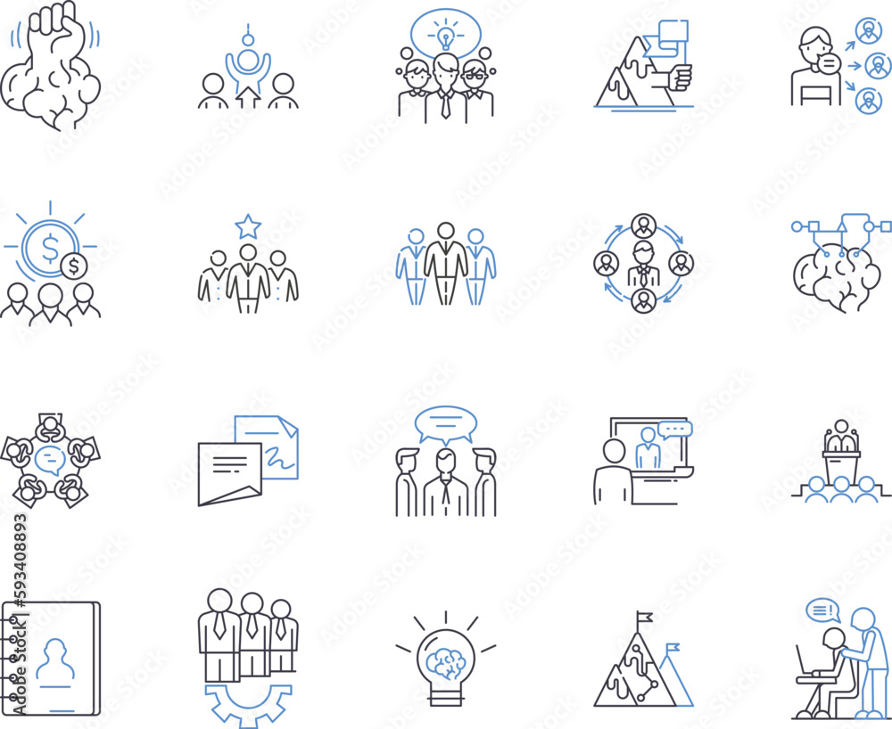 Teambuilding icons outline icons collection. Team, building, icons ...