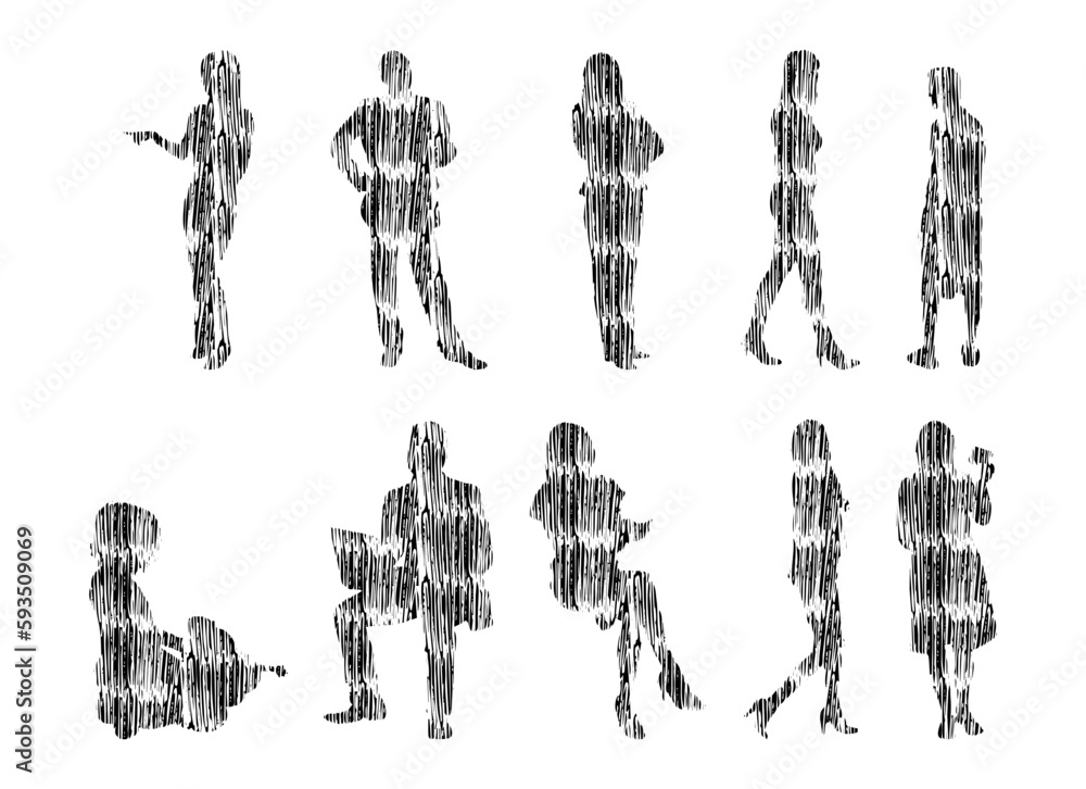 Image vectorielle Stock Vector illustration, Outline silhouettes of ...